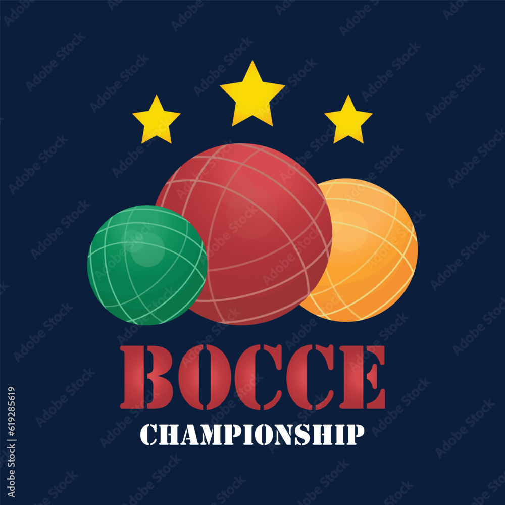 bocce ball logo design vector flat isolated illustration Stock Vector ...