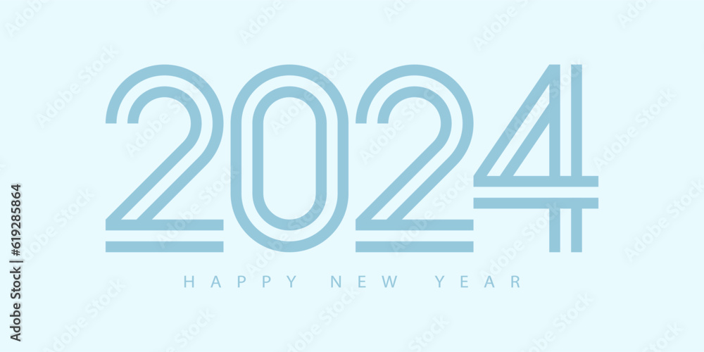 Vetor de 2024 Happy New Year. 2024 modern text vector design. do Stock ... Vetor de 2024 Happy New Year. 2024 modern text vector design. do Stock ...