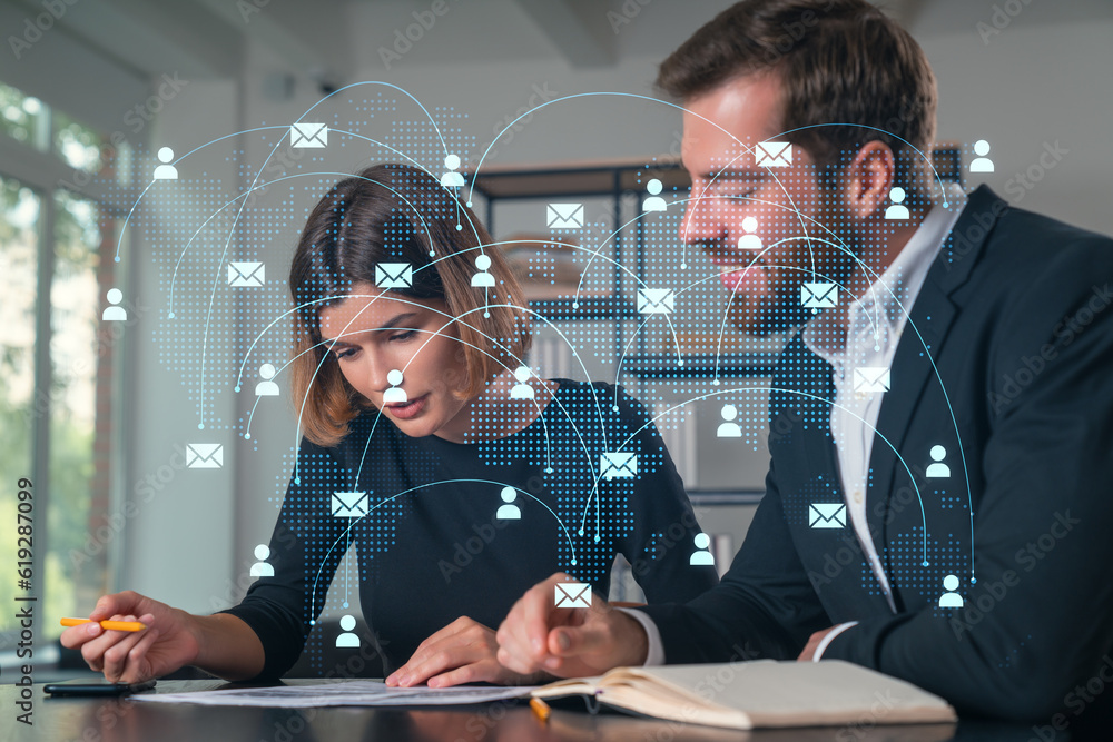 Businesspeople in formal wear taking notes signing contract at office ...