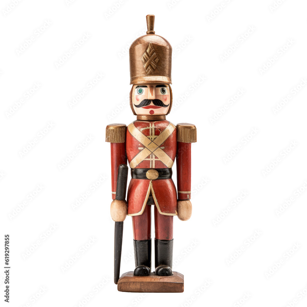 Wooden Soldier Isolated on Transparent Background, Antique Vintage ...
