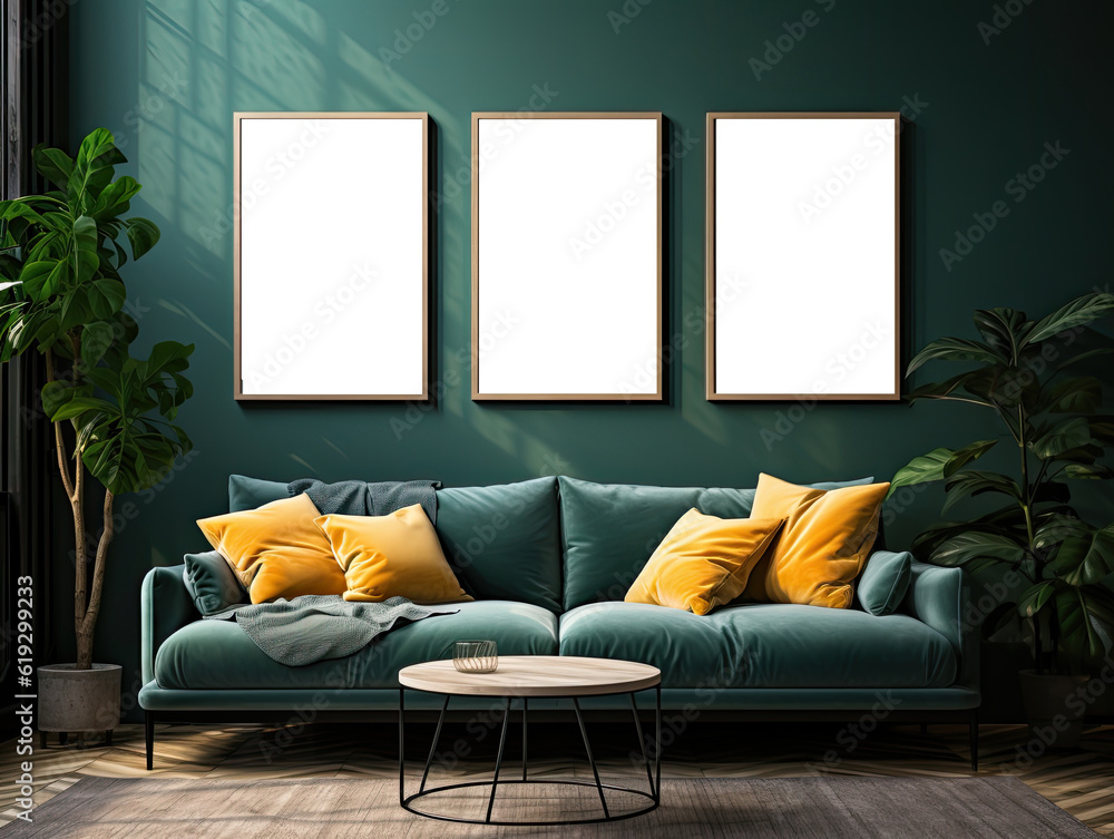 Modern Gallery Wall Poster Frames Mockup | Stylish Artwork Presentation ...