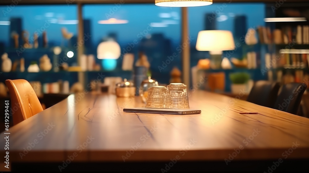water glass on the desk in the modern office interiors, concepts and ...