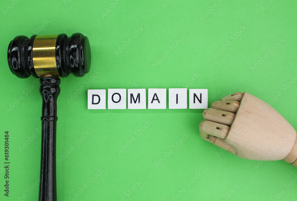 letters of the alphabet with the word domain. an area of territory ...