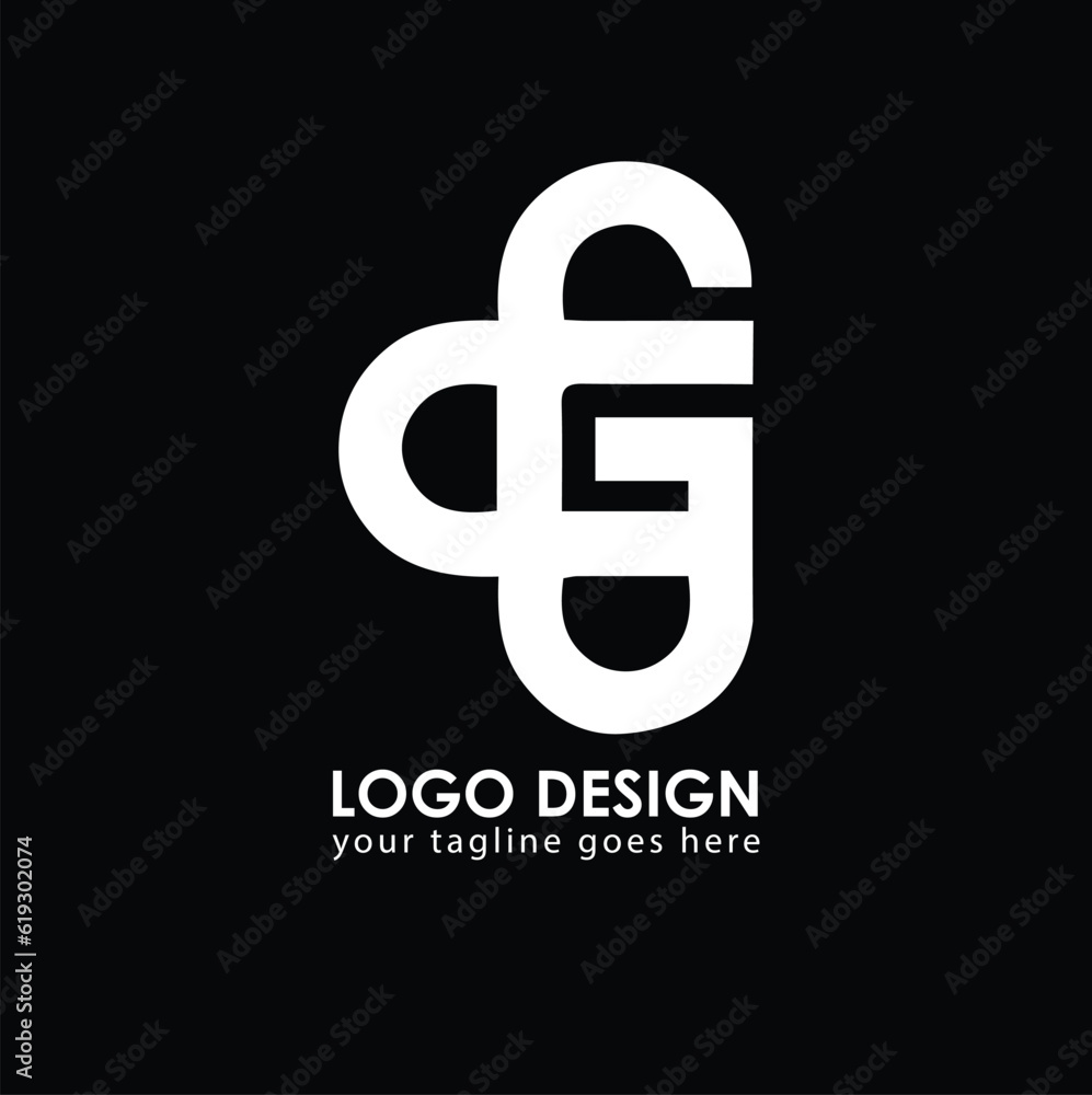 Vetor de CG CG Logo Design, Creative Minimal Letter CG CG Monogram do ...