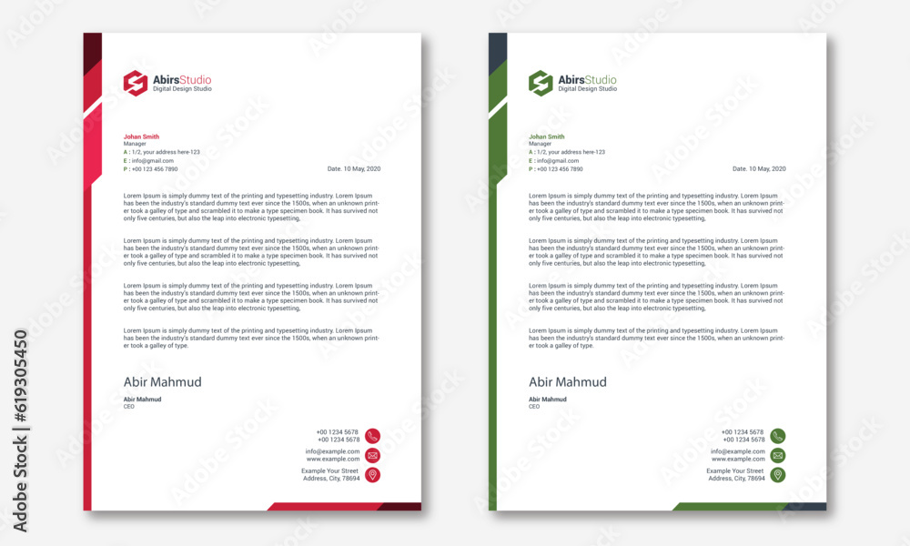 Free vector professional creative letterhead template design for your ...