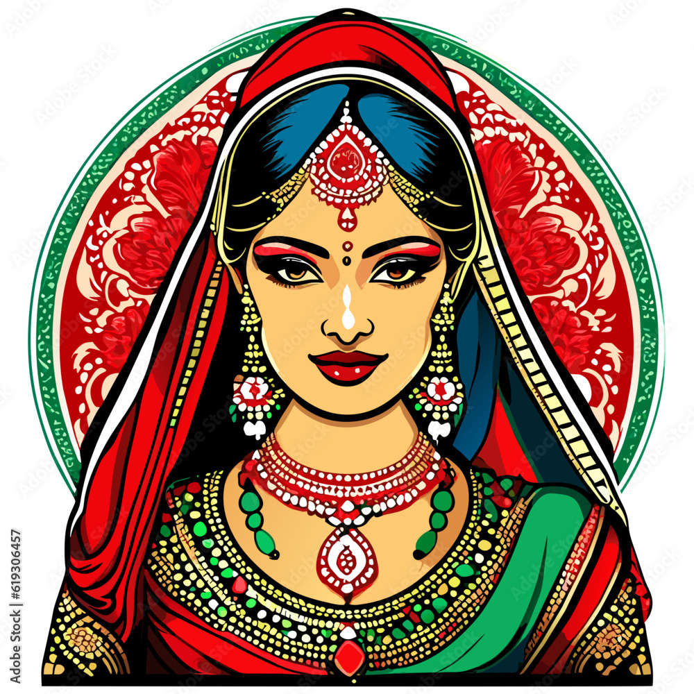 Indian bride drawing clip art. Indian wedding clip art of the bride in ...