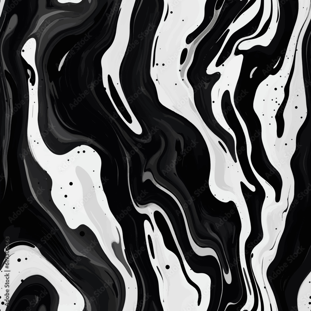 Black and White Ink Dripping Creating a Seamless Texture. Seamless ...
