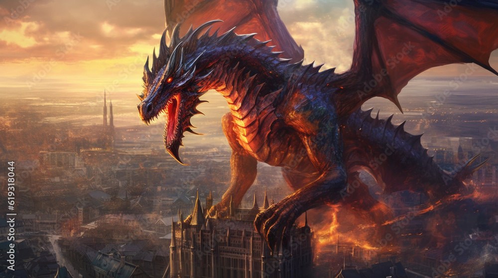 This portrait transports you to a mythical realm, where the imposing ...