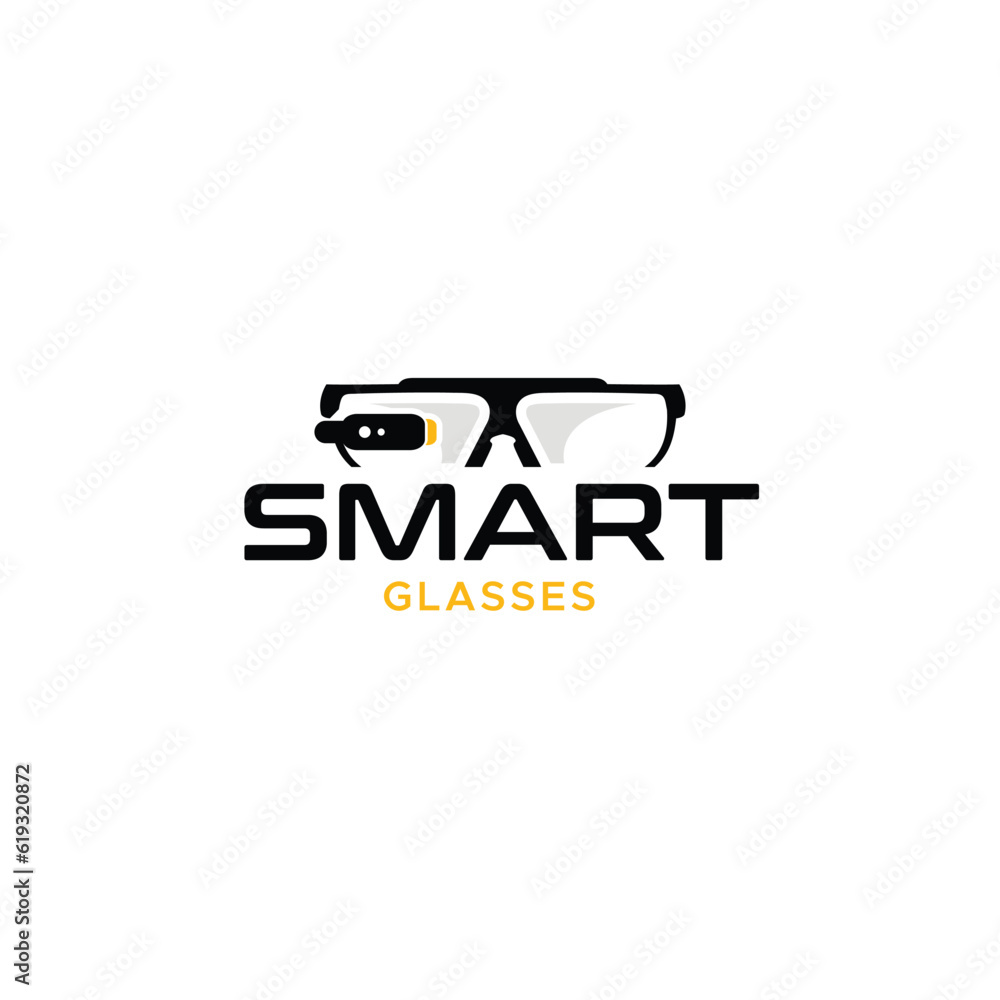 Minimalist Simple SMART GLASSES Sensor logo design Stock Vector | Adobe ...