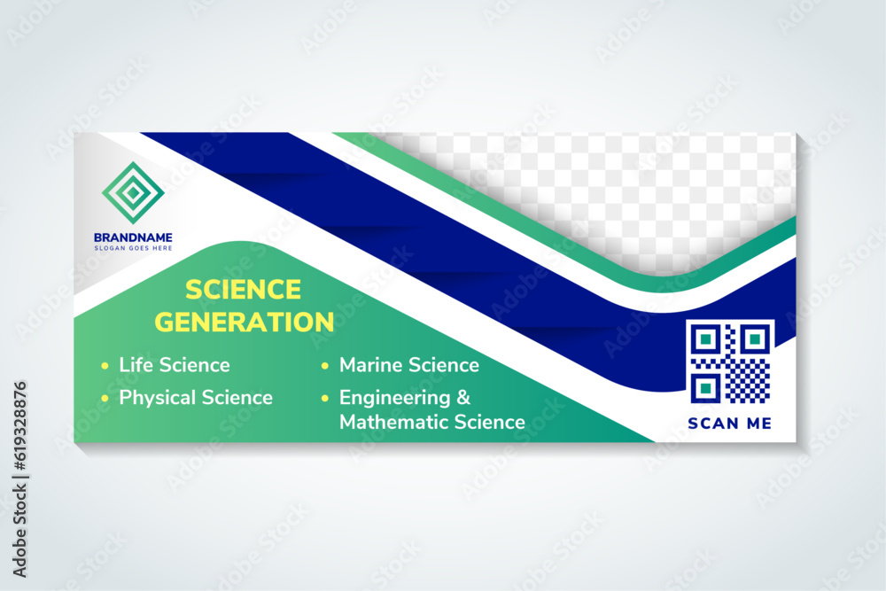 science generation banner design web template Set, Horizontal header ...