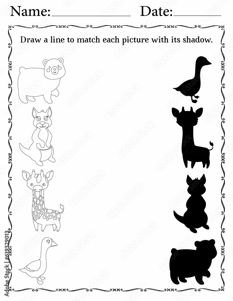 Matching Activity sheet for Kids | Matching Activity Worksheets for ...