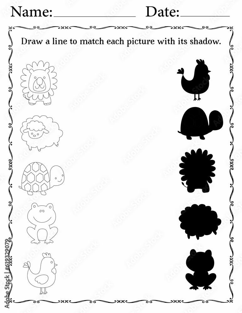Matching Activity Pages for Kids | Matching Activity Worksheets for ...