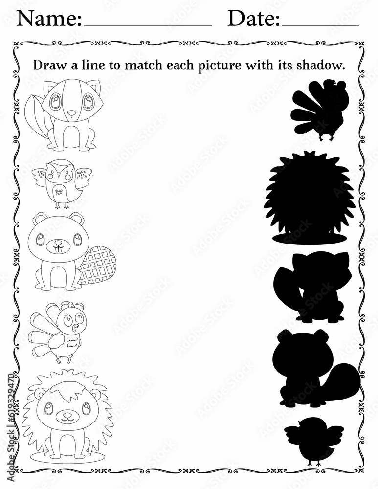 Printable Matching Activity sheet for Kids | Matching Activity ...