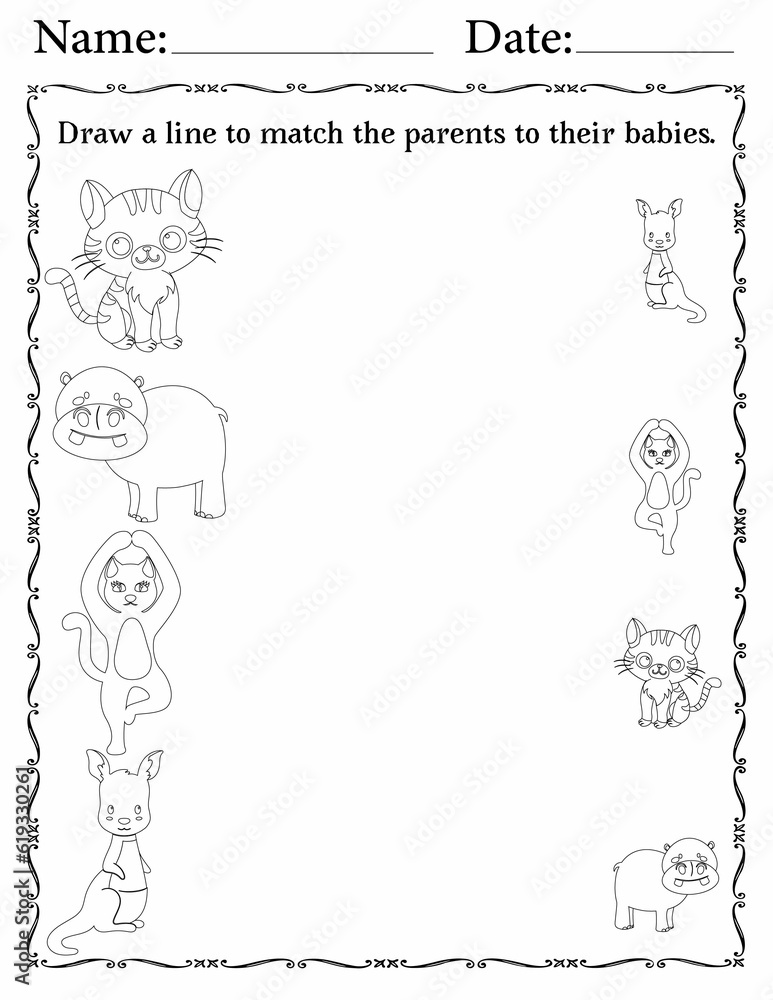 Printable Matching Activity sheet for Kids | Preschool Activity ...