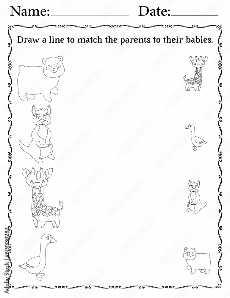 Matching Activity sheet for Kids | Matching Activity Worksheets for ...