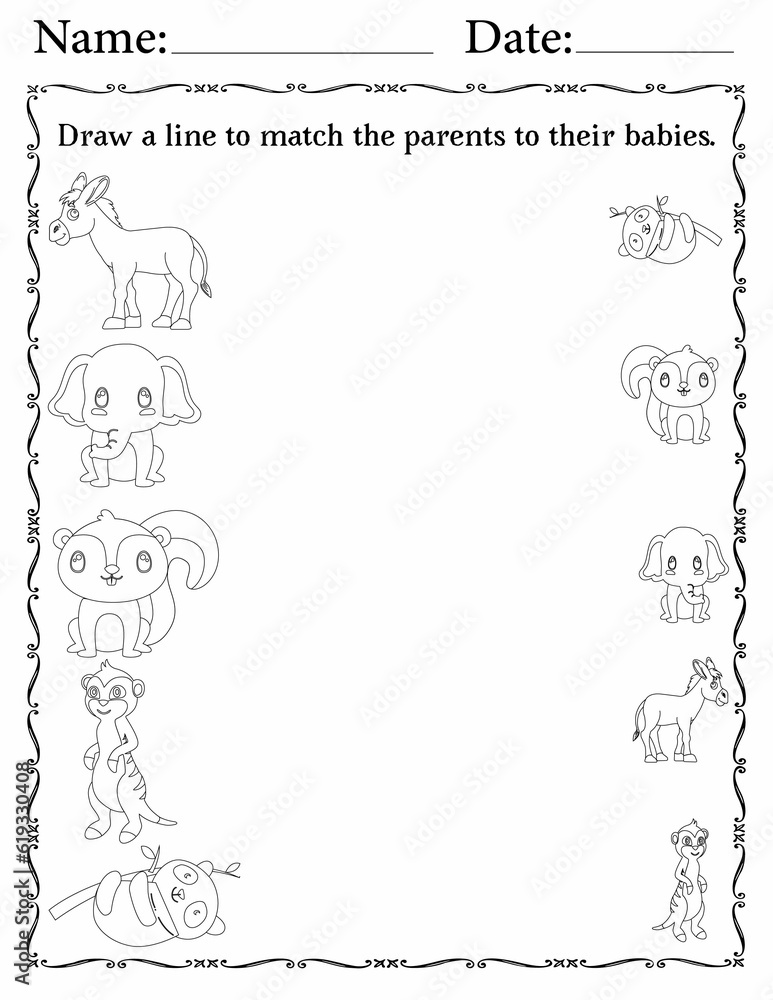 Printable Matching Activity sheet for Kids | Matching Activity ...