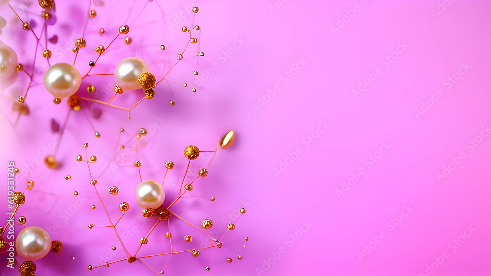 Luxury pink golden pearl background pink shades in 3d abstract style ...