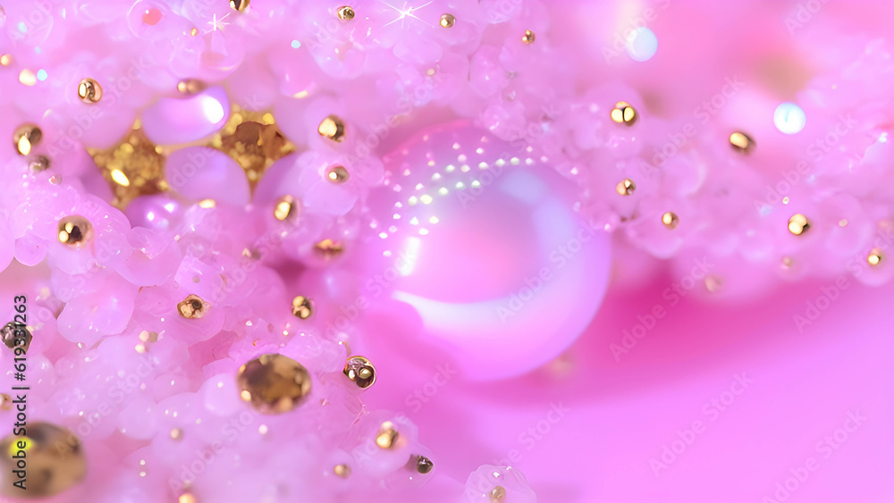 Luxury pink golden pearl background pink shades in 3d abstract style ...