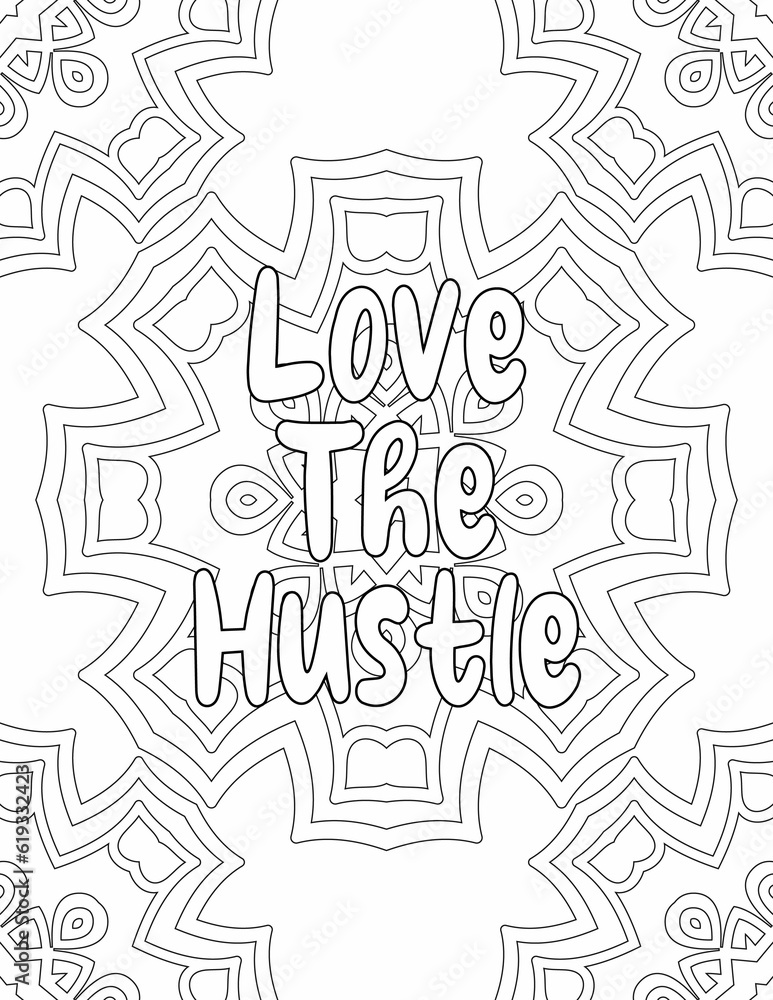 Inspiring Quotes Coloring sheet , Mandala Coloring Pages for Self-care ...