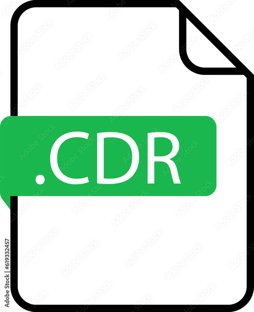 cdr File format icon. Format for texts, images, vector images, videos ...