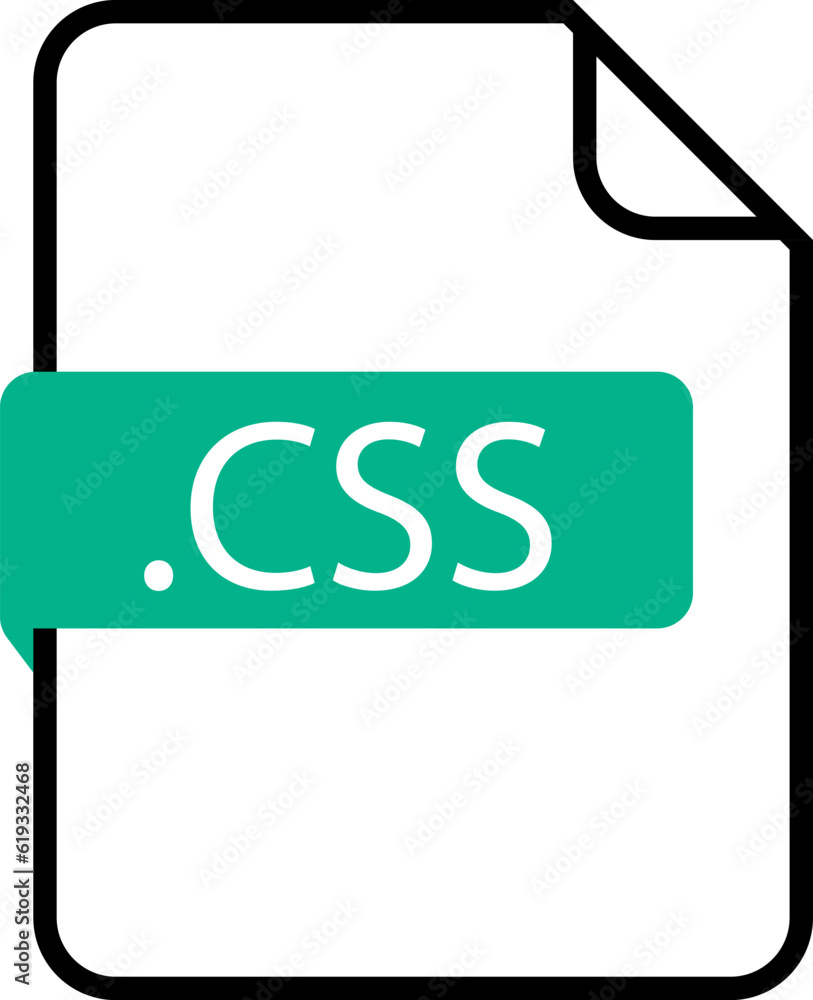 css File format icon. Format for texts, images, vector images, videos - pdf, doc, jpg, xls, zip ...