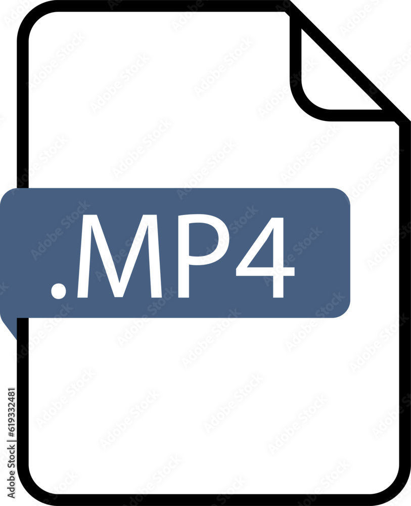 mp4 File format icon. Format for texts, images, vector images, videos ...