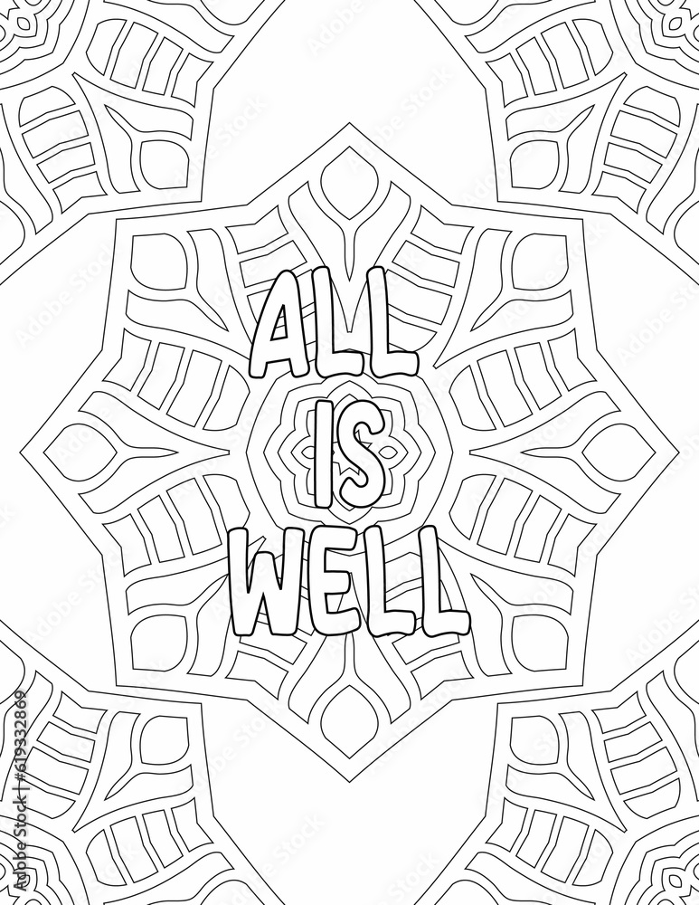 Printable Inspiring Quotes Coloring Pages, Mandala Coloring sheet for ...