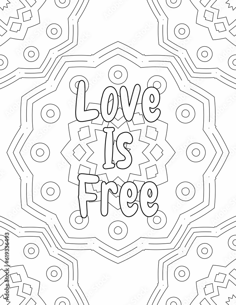 Printable Positive Vibes Coloring Pages, Mandala Coloring Pages for ...