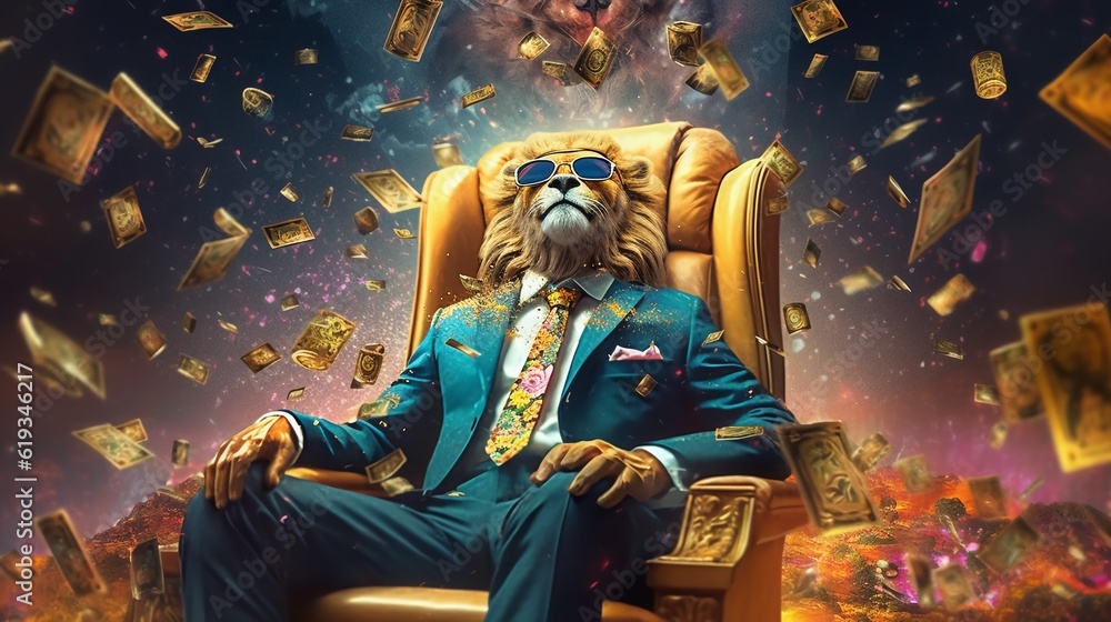 Loaded Filthy Rich Illustration. Generative AI. Stock Illustration ...