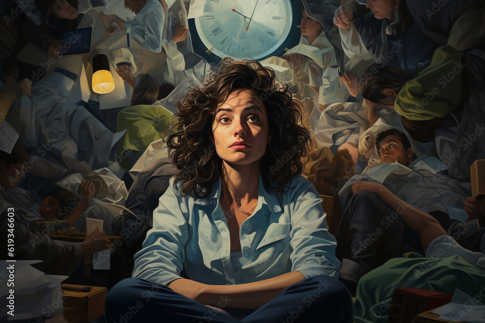 the diverse faces and expressions of busy people, highlighting the ...