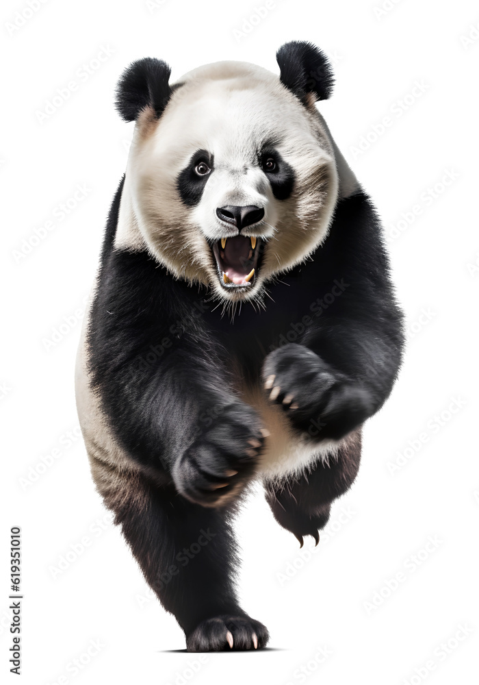 panda attack, isolated on transparent background. Generative Ai Stock ...