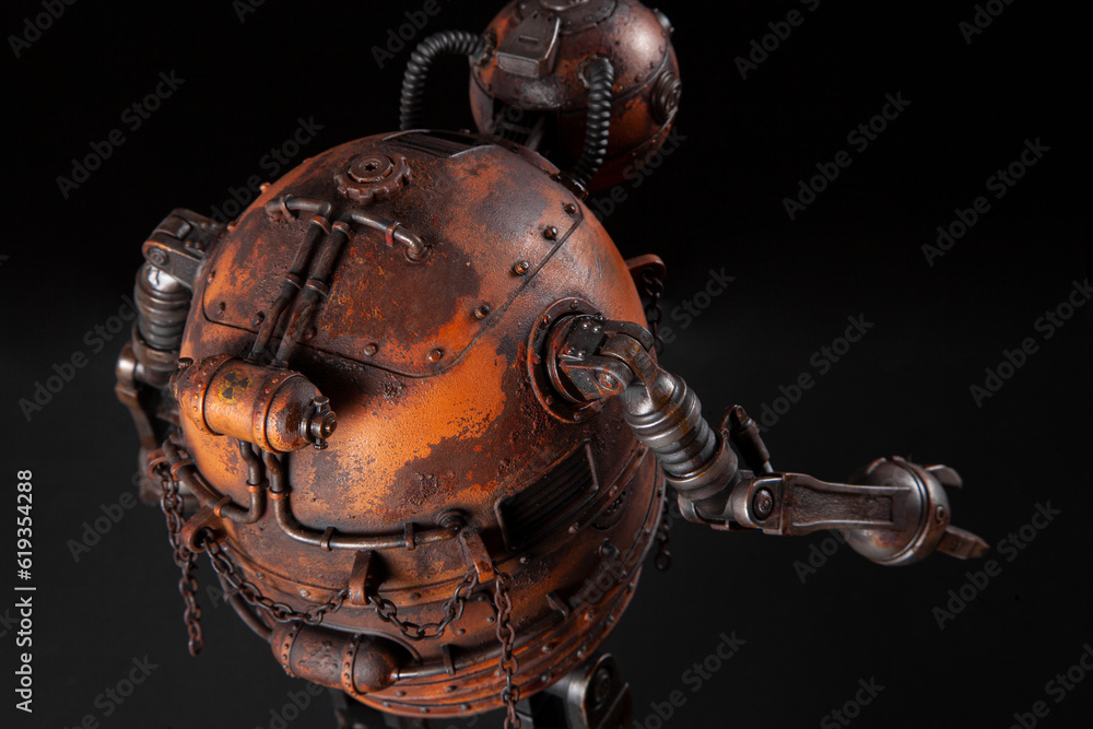 robot modeled in 3D and printed with resin and 3d printer Stock Photo ...