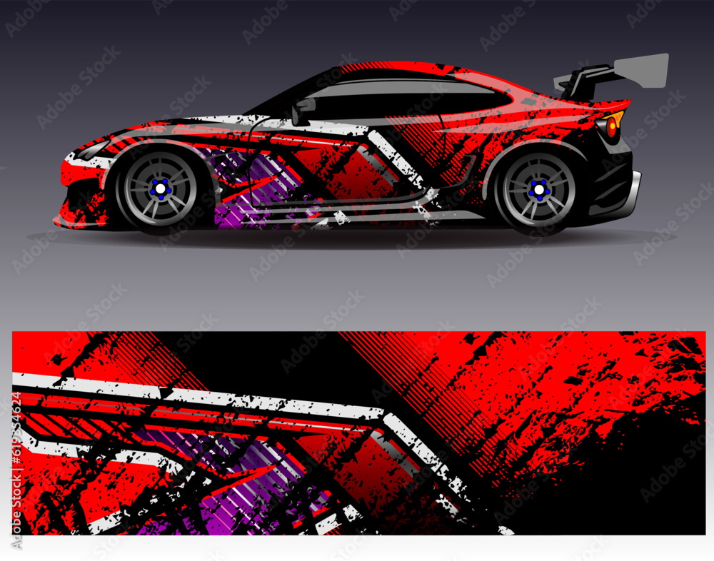 Vecteur Stock Car wrap design vector. Graphic abstract stripe racing ...