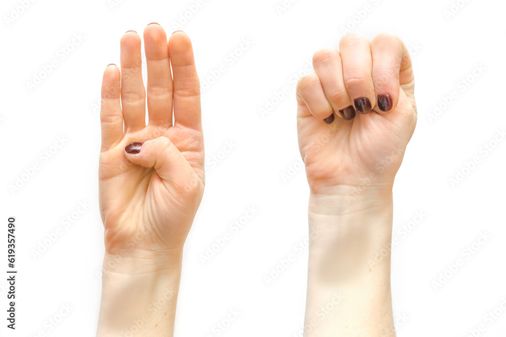 Signal, stop gesture that can help woman,children, people experiencing ...