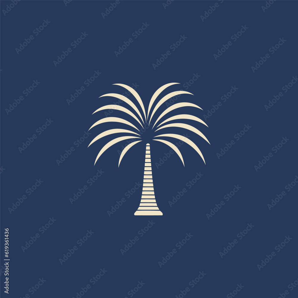 Palm tree logo design vector illustration Stock Vector | Adobe Stock