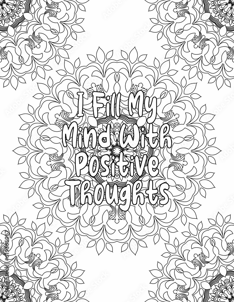 Printable Positive Affirmation Coloring Pages, Mandala Coloring Pages ...