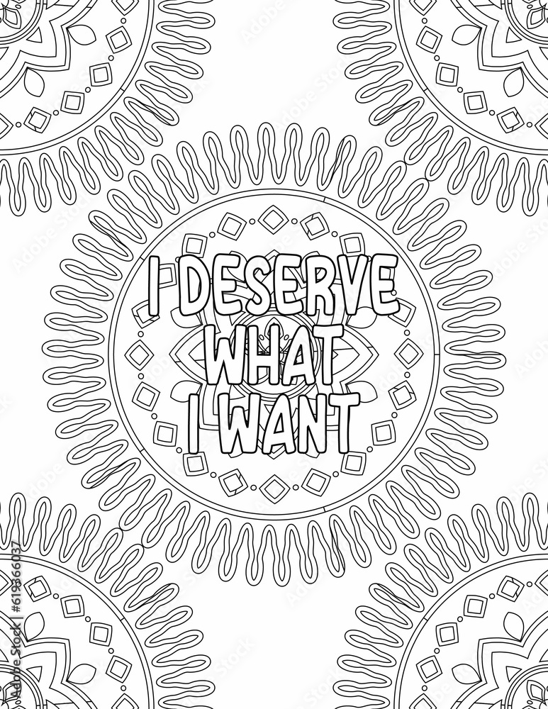 Printable Positive Affirmation Coloring Pages, Mandala Coloring Pages ...