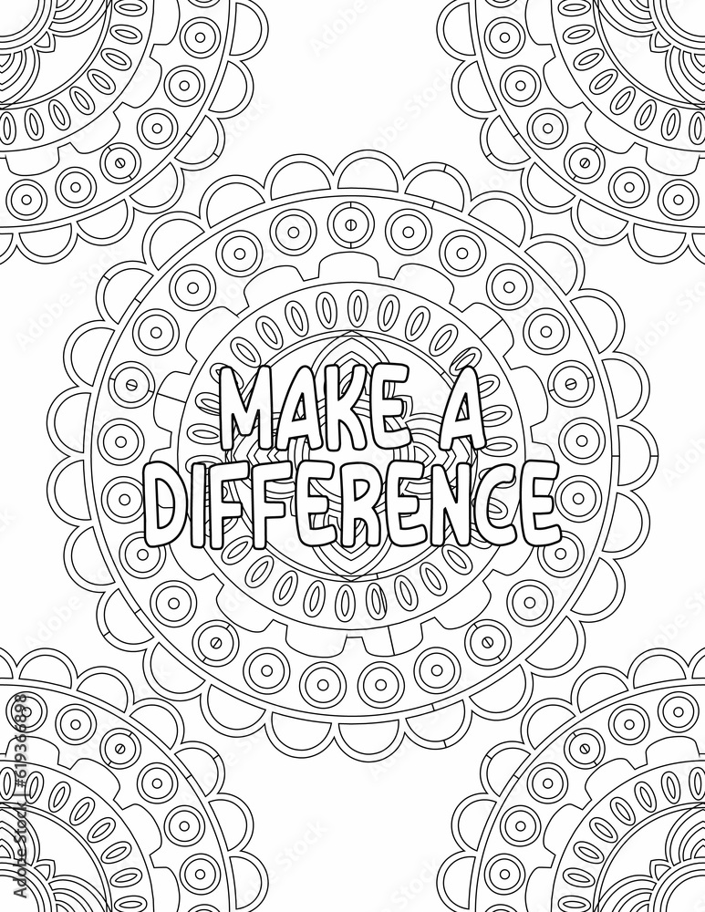 Positive Affirmation Coloring Pages, Mandala Coloring sheet for ...