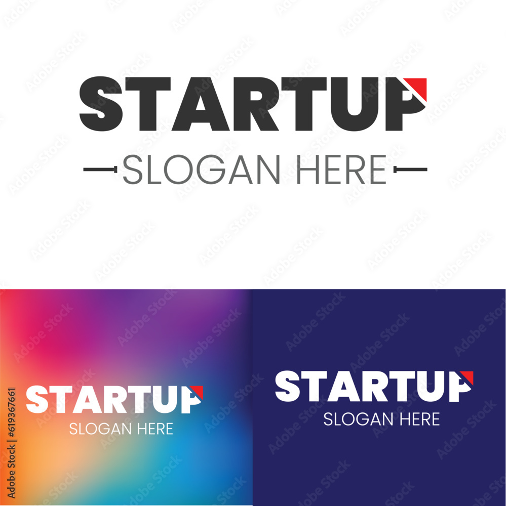 Modern Start_Up Typography Logo design inspiration. startup logo design. #startup, #start_up ...