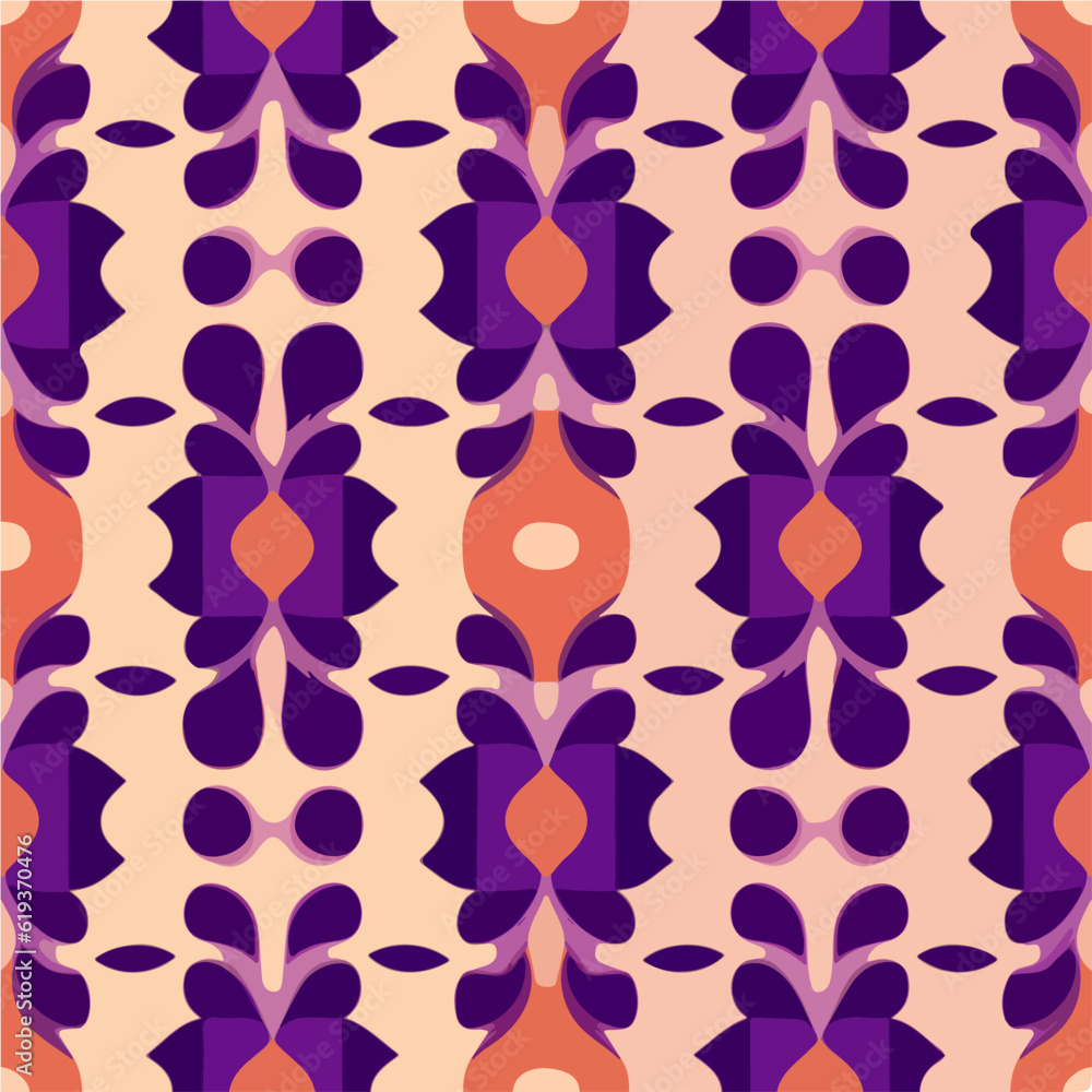 Vibrant pink and purple pattern with circular motifs creating an aizome ...