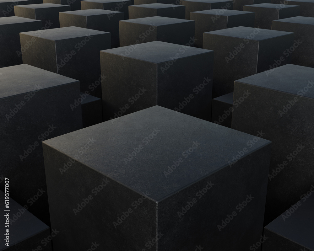 3d elegant black cube block diagonal pattern geometry background ...