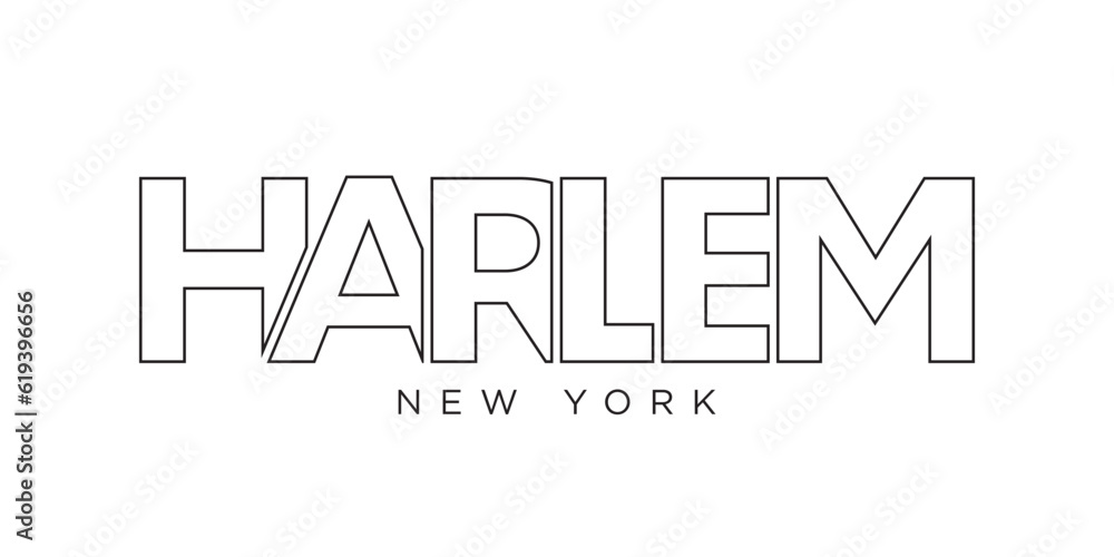 Harlem, New York, USA typography slogan design. America logo with ...