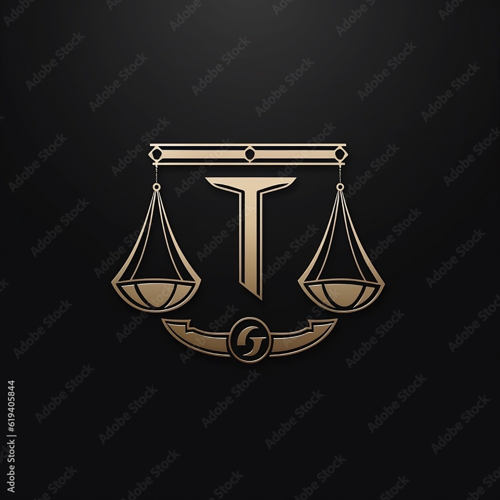 logo for a law firm gold letters in metallic black background. Stock ...
