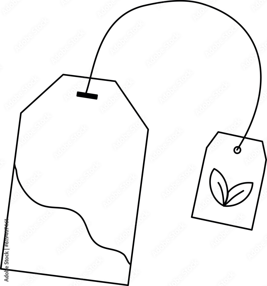 Vector tea bag for tea packaging design, coffee, tea bag icon symbol ...