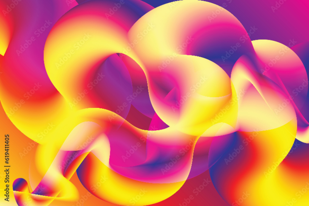 blended overly of colorful gradient creative abstract wavy style with ...