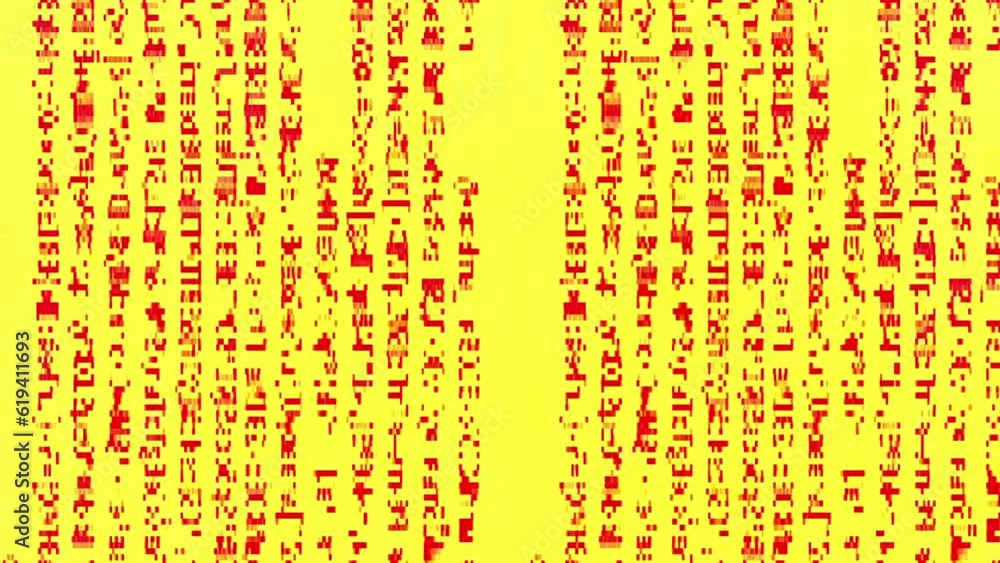 Vertical video. Data error. Digital glitch. Computer virus. Red ...