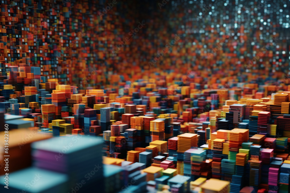 A visual depiction of data being organized and categorized into ...