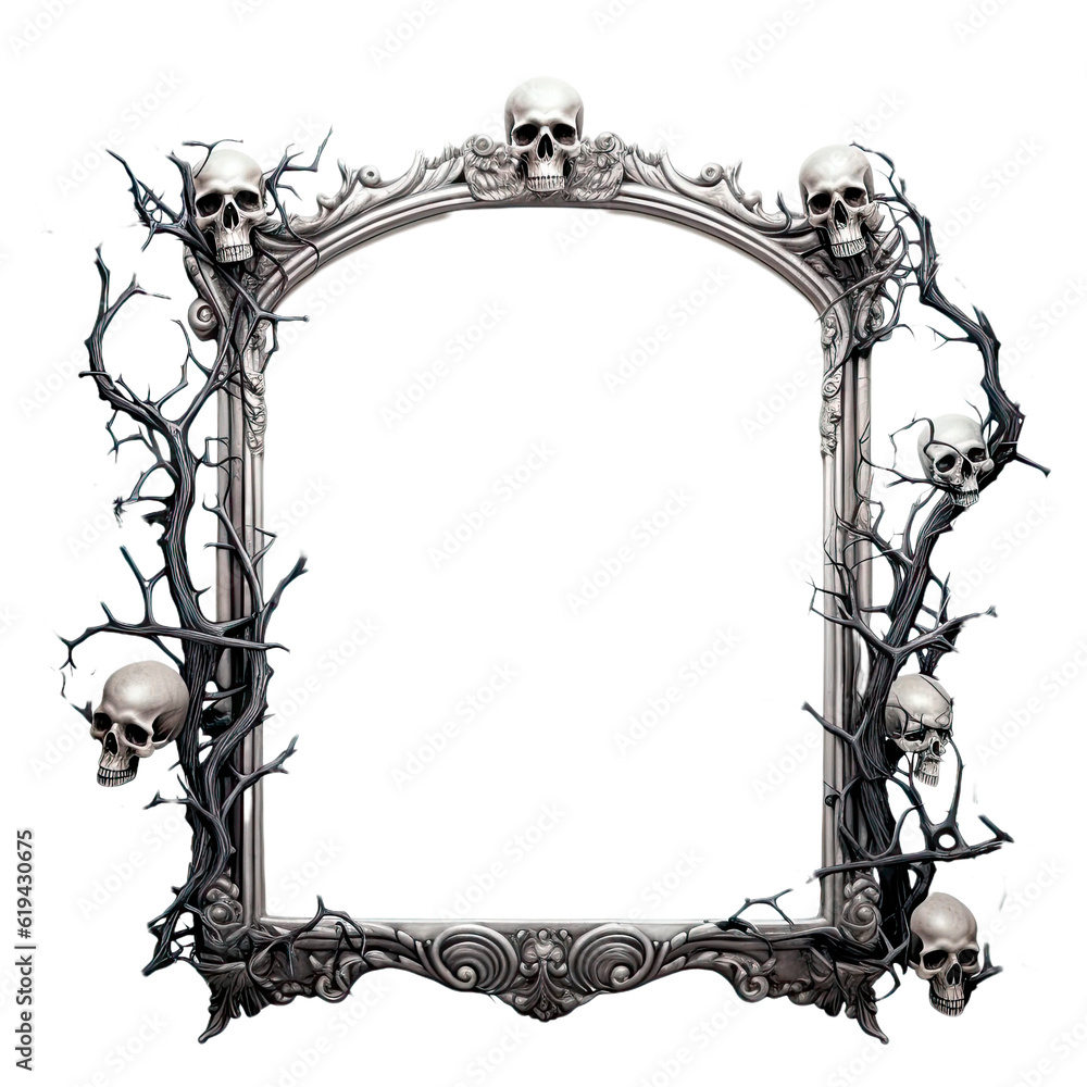 Skull frame. Skeleton head frame background. Stock Illustration | Adobe ...