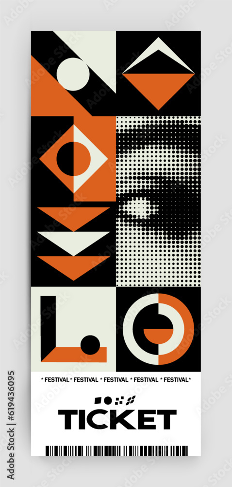 Postmodern illustrations with bold geometric shapes and abstract ...