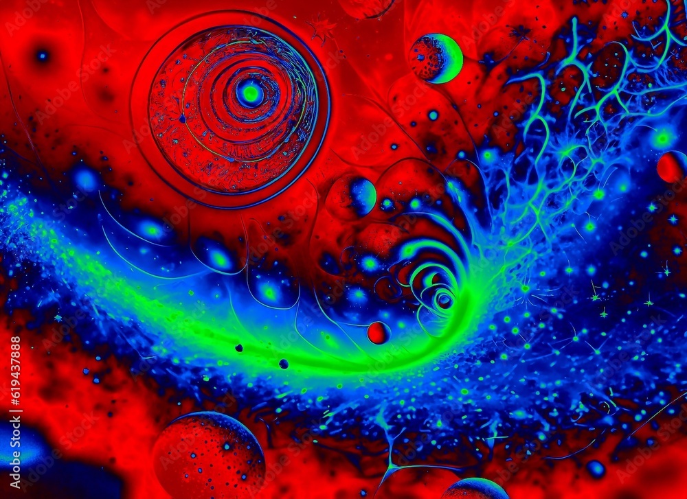 Abstract background in red and blue, with a spectacular rhythm and ...